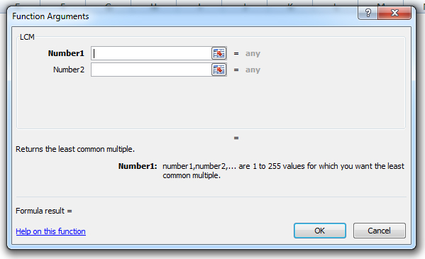 Excel Lcm Function Calculate Least Common Multiple