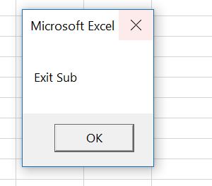 VBA Exit Sub or Function - Auto VBA
