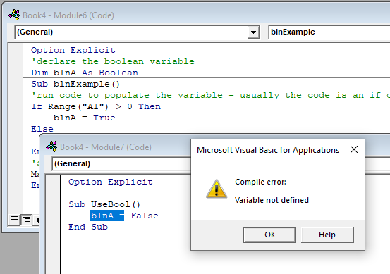 Vba Boolean Data Type Dim Variable Auto Vba