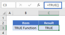 Excel TRUE Function - Create the Logical Value: TRUE
